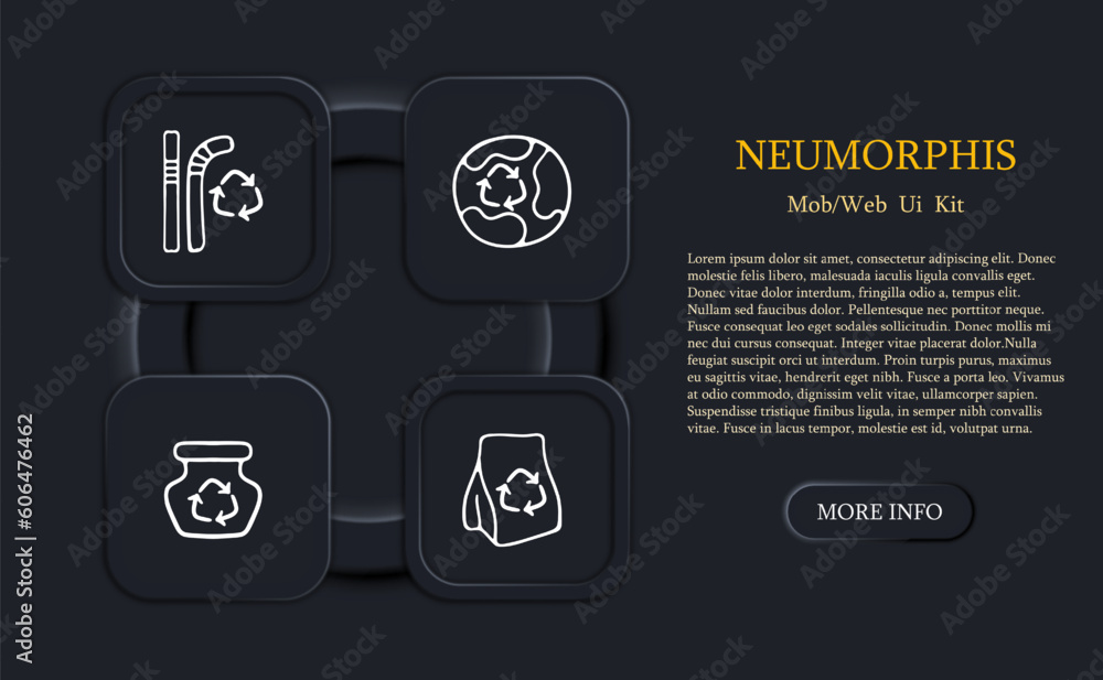 Set of recycling icons. Waste segregation, eco-consciousness ...