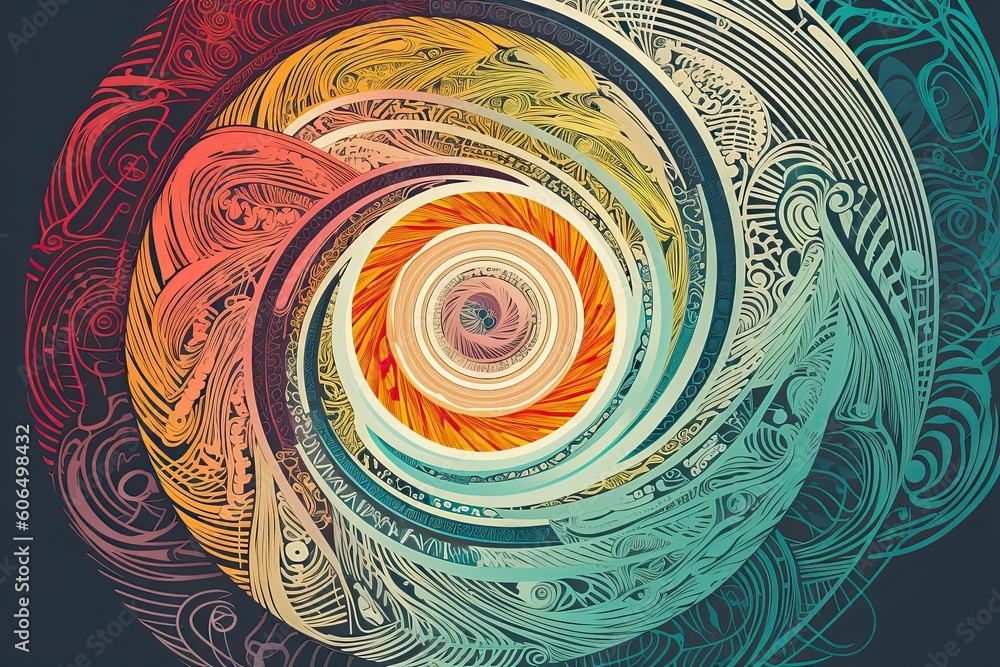Infinite Nerve Spiral. A spiral-shaped illustration full of intricate ...