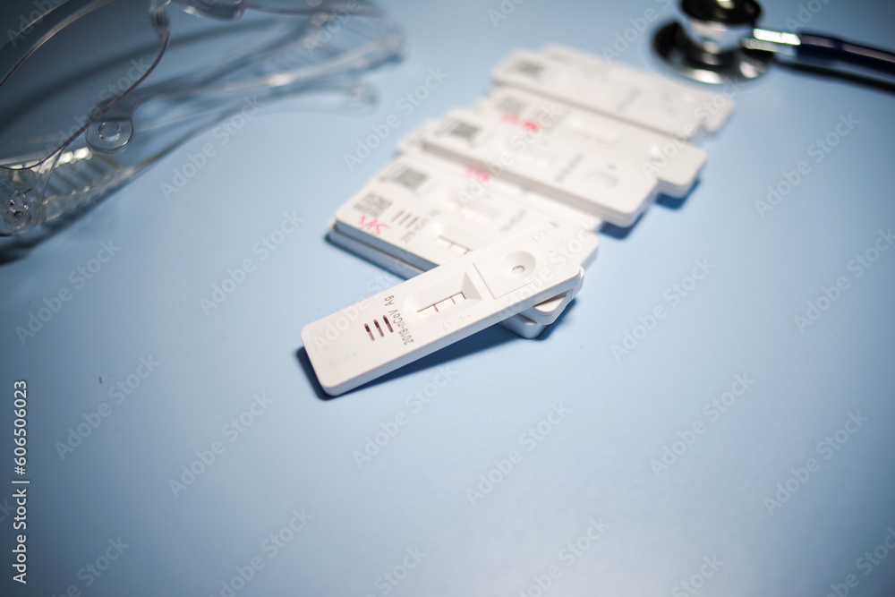 Rapid Antigen Test kit with Positive result during swab Covid-19, SARS ...