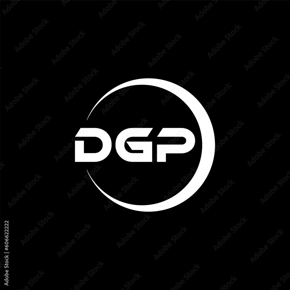 DGP letter logo design with black background in illustrator, cube logo ...