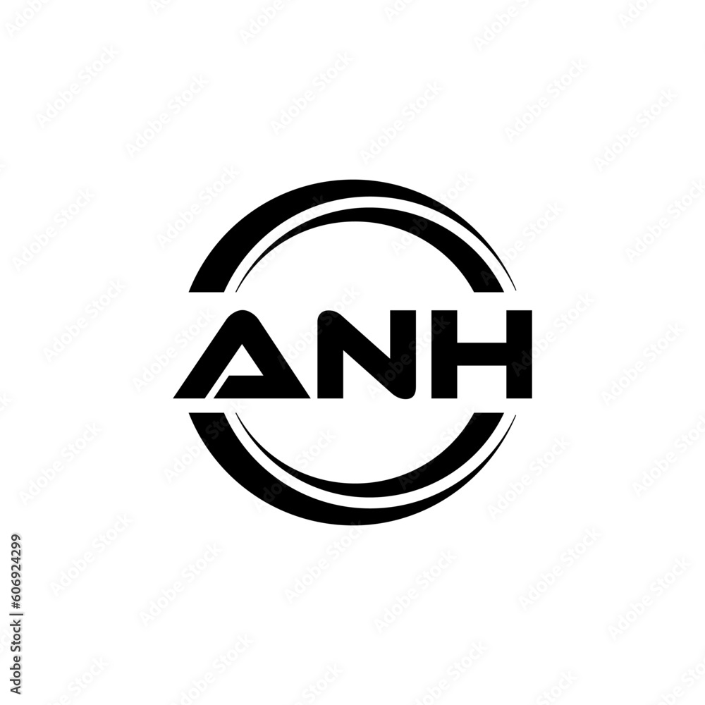Stock-Vektorgrafik „ANH letter logo design with white background in ...