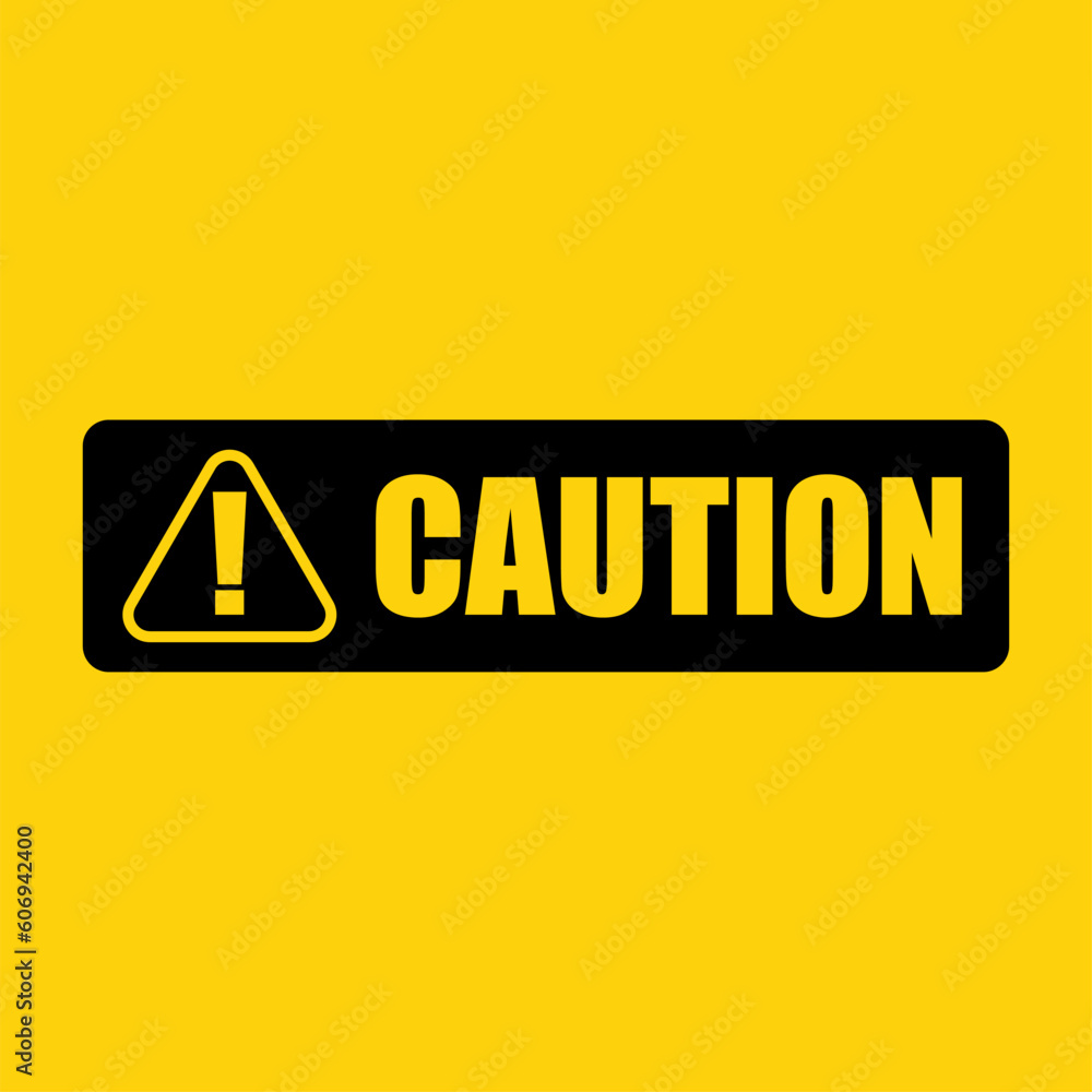 Black yellow illustration graphic resource of caution with triangle ...