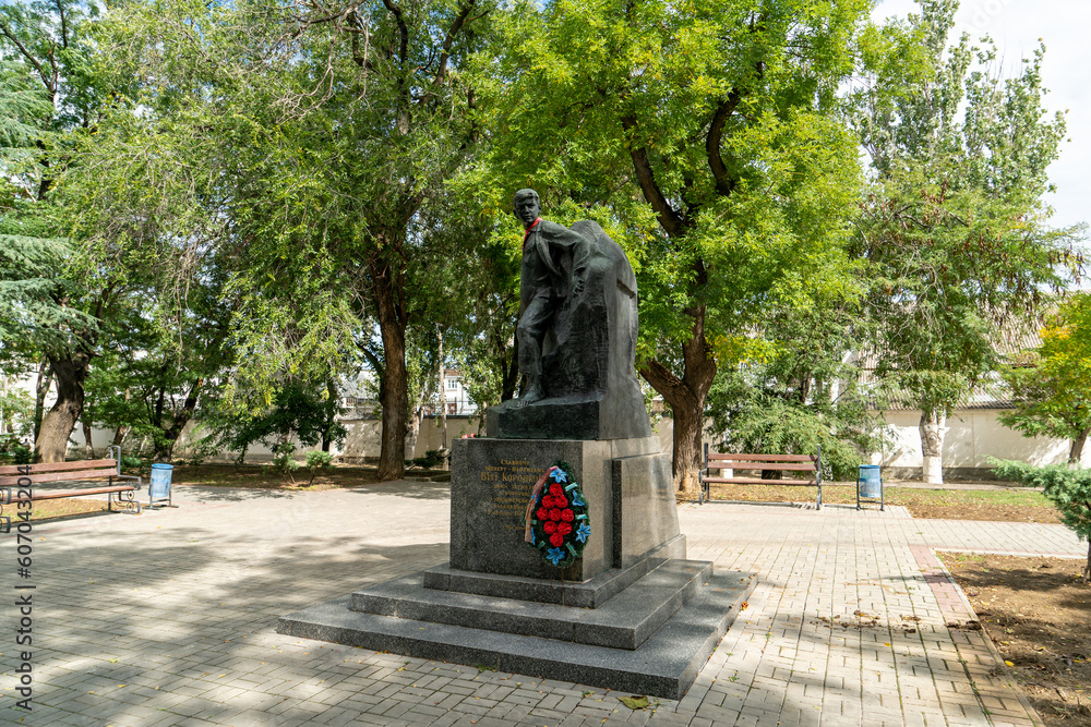 Feodosia, Crimea - September 15, 2022: Monument to Vita Korobkov. The ...