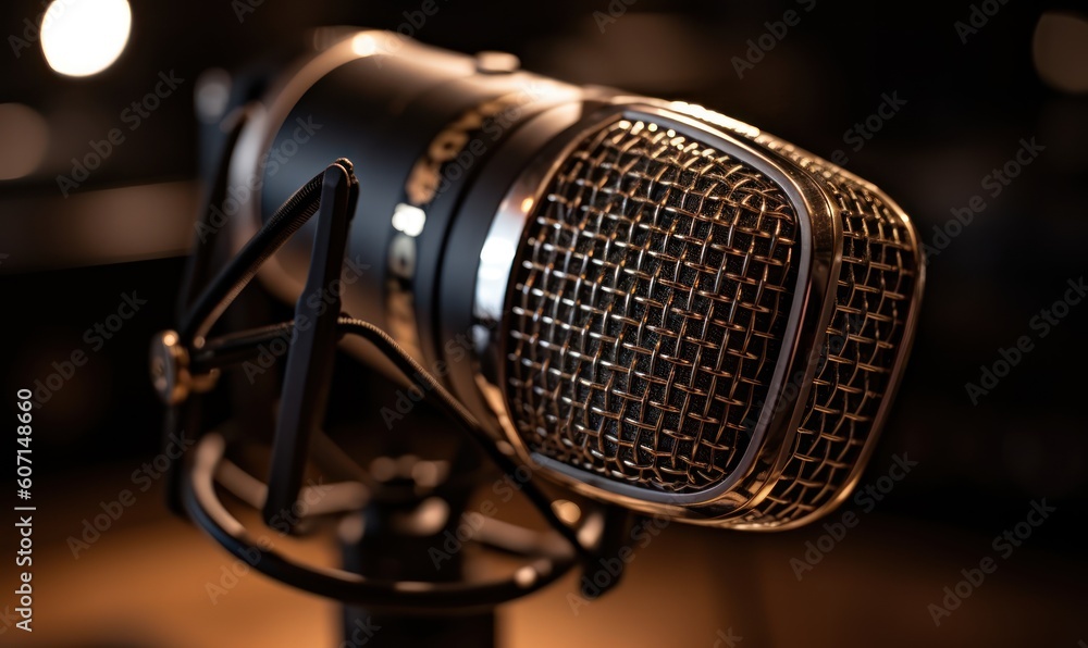 microphone on black background HD 8K wallpaper Stock Photography Photo ...