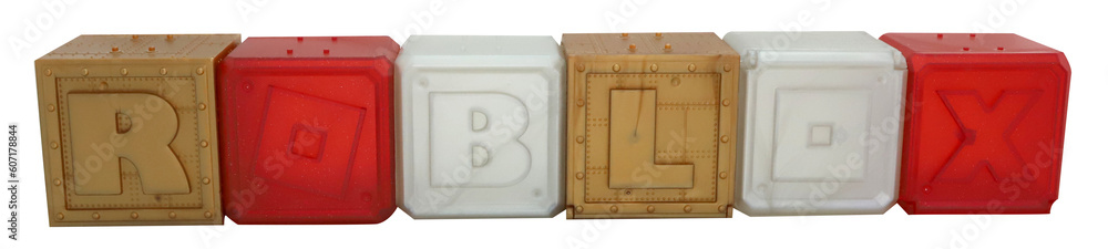 Roblox. Word made with letter blocks from Roblox dolls surprise toy ...