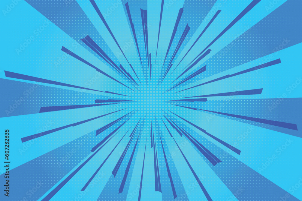 Abstract dots pop art comic book style retro background with exploding ...