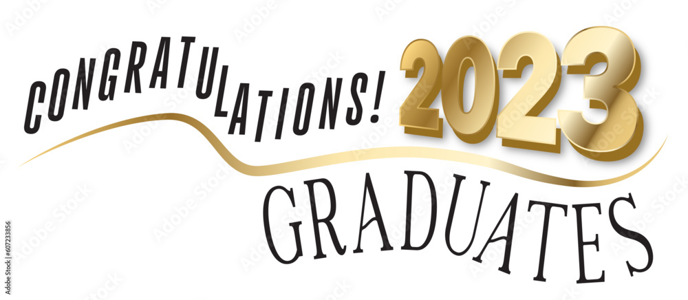 White Background with Congratulations 2023 Graduates Type for Vector ...