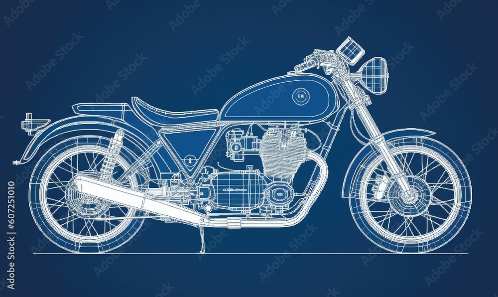 Infographic blueprint presents a comprehensive technical drawing of a ...