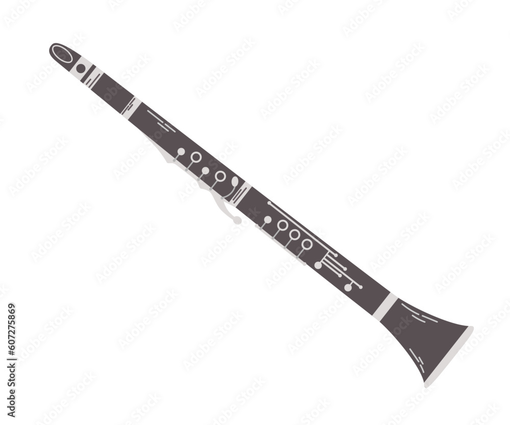 Clarinet flat cartoon illustration isolated on white background ...