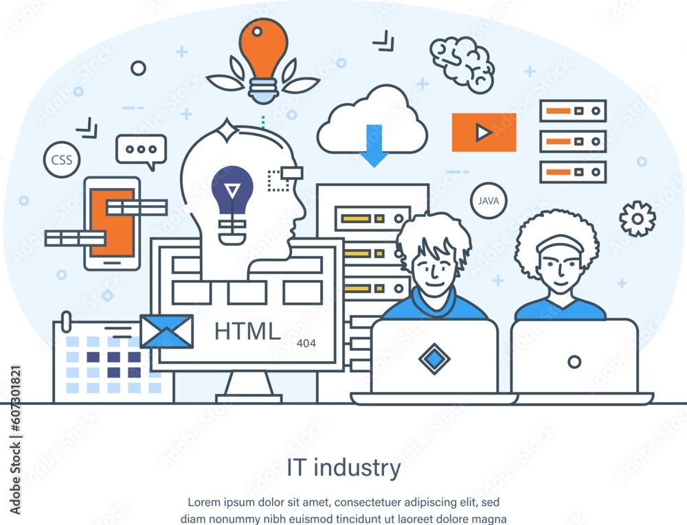 IT software industry, modern innovative information technologies ...