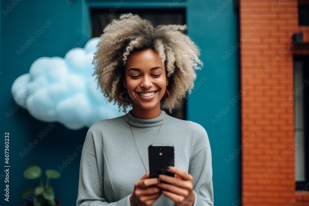 Distributed Cloud and Cloud Computing Modern Afro American Woman ...