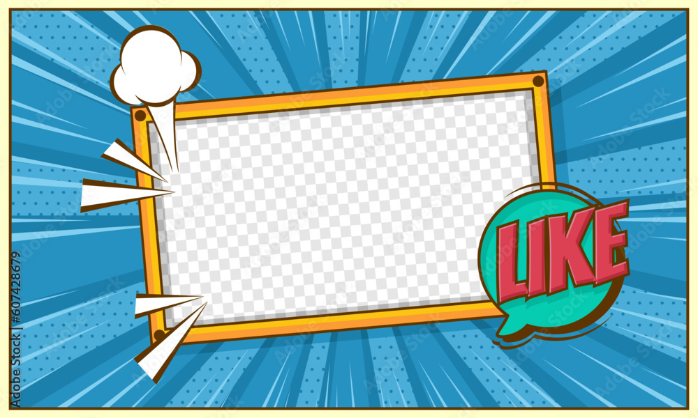 Comic pop art frame template design Stock Vector | Adobe Stock