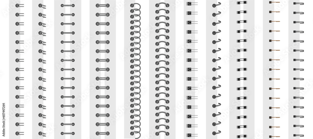Notebook spiral template collection. Set of note spiral mockup Stock ...