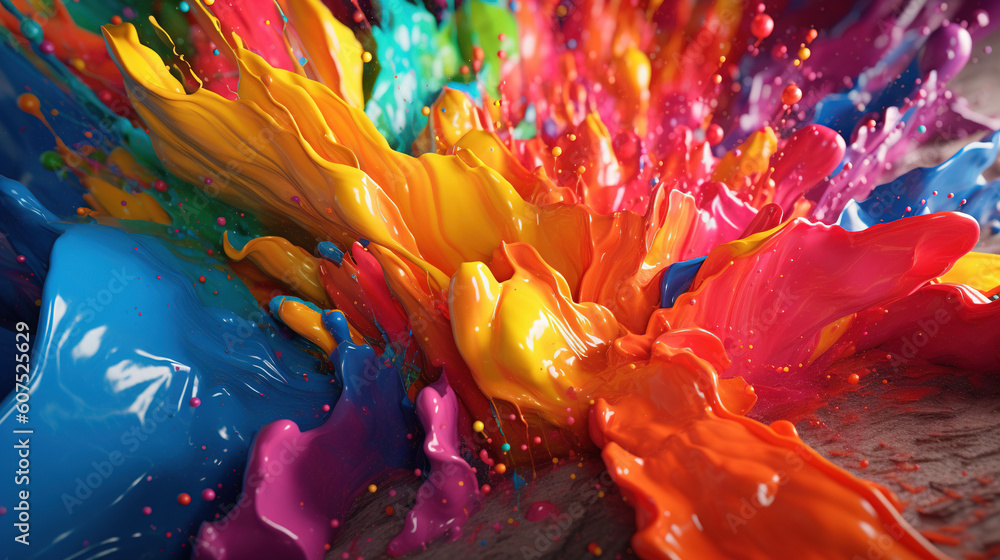 Abstract colorful paint splash 4k wallpaper. AI Stock Illustration ...