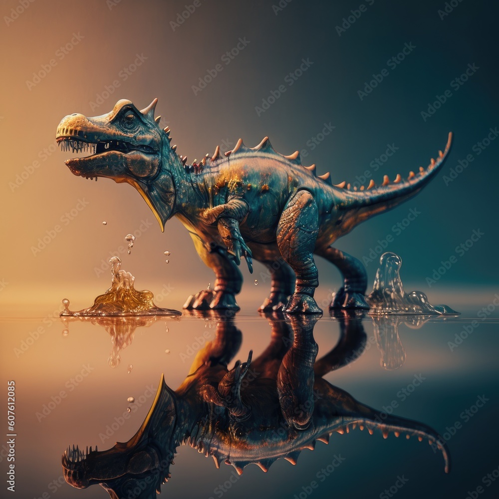 Dinosaurs. Extinct species of animals. Big strong toothy predators ...