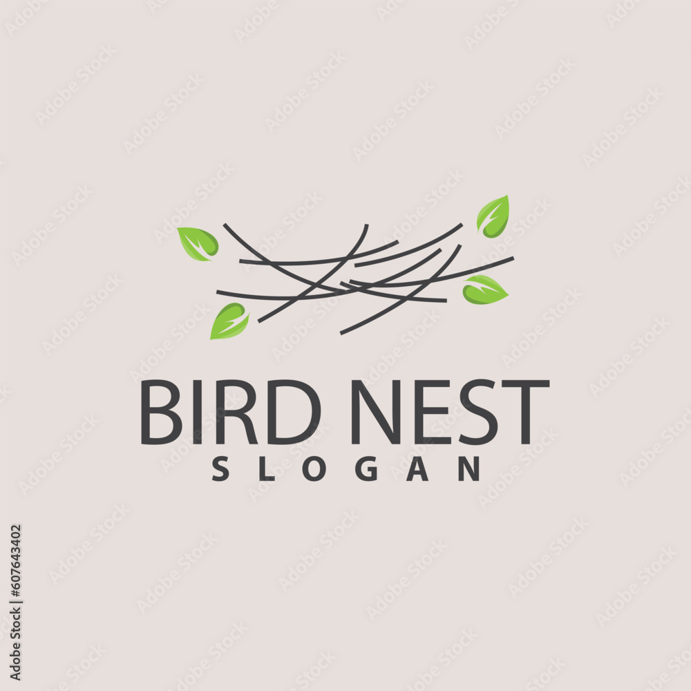 Bird Nest Logo, Bird House Shelter Vector, Modern Line Design ...