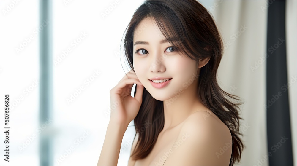 Illustration Stock 美人なアジア人女性・裸・美容イメージ（generative Ai） Adobe Stock