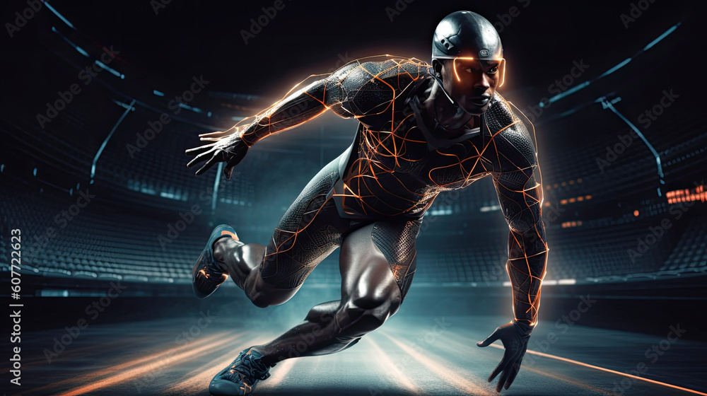 Ilustración de Stock Human body wireframe. Athlete, Running man from ...