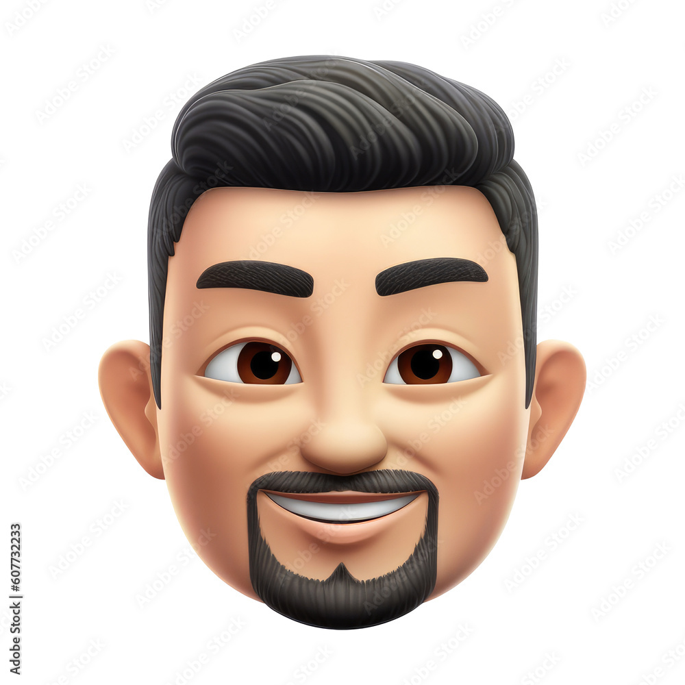 Emoji, a happy Chinese man on a transparent background. PNG, memoji, ai ...