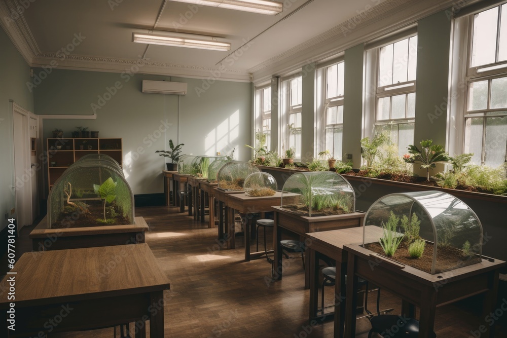 school classroom with terrariums and live plants for educational ... school classroom with terrariums and live plants for educational ...
