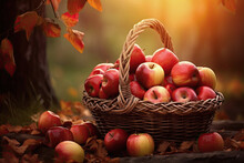 Autumn Basket Of Red Apples Free Stock Photo - Public Domain Pictures