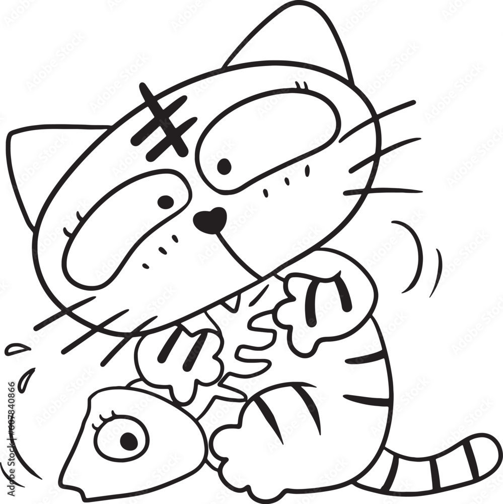 cat cartoon cute kawaii anime illustration clipart character chibi ...