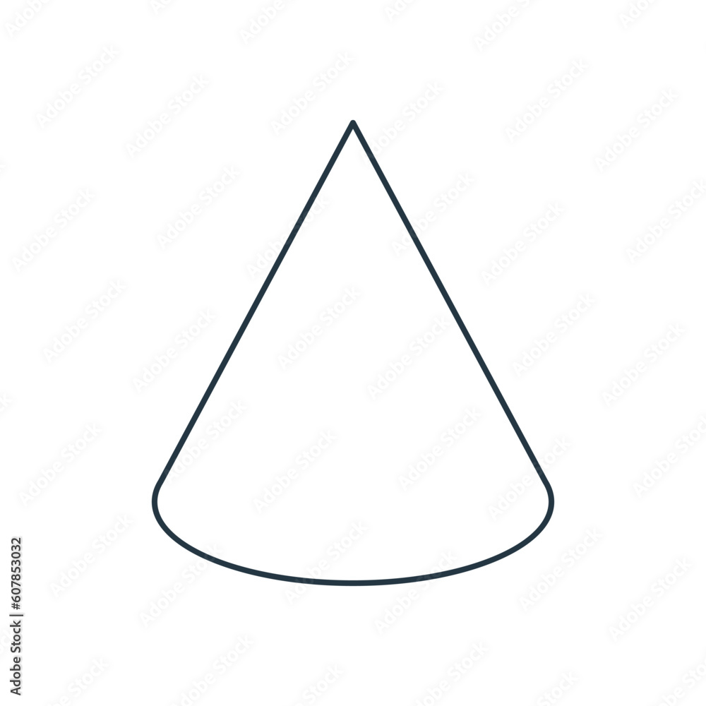 Vector black linear cone for game, icon, package design, logo, mobile ...