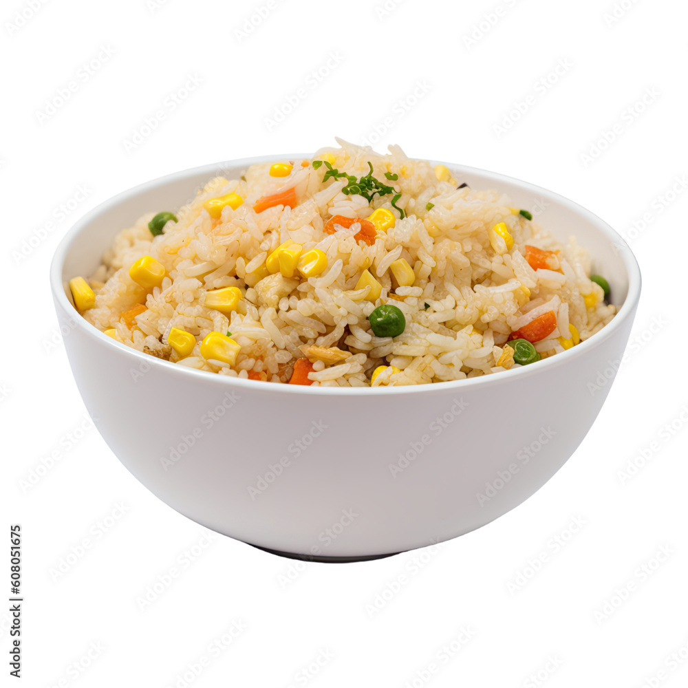 bowl of fried rice isolated on a transparent background Stock ...