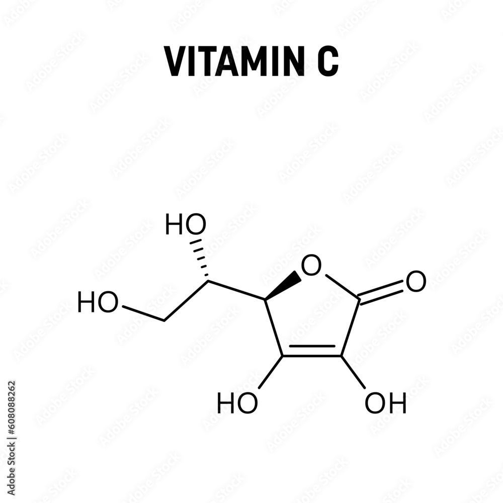 Vitamin C molecular structure. Vitamin C, ascorbic acid or ascorbate ...