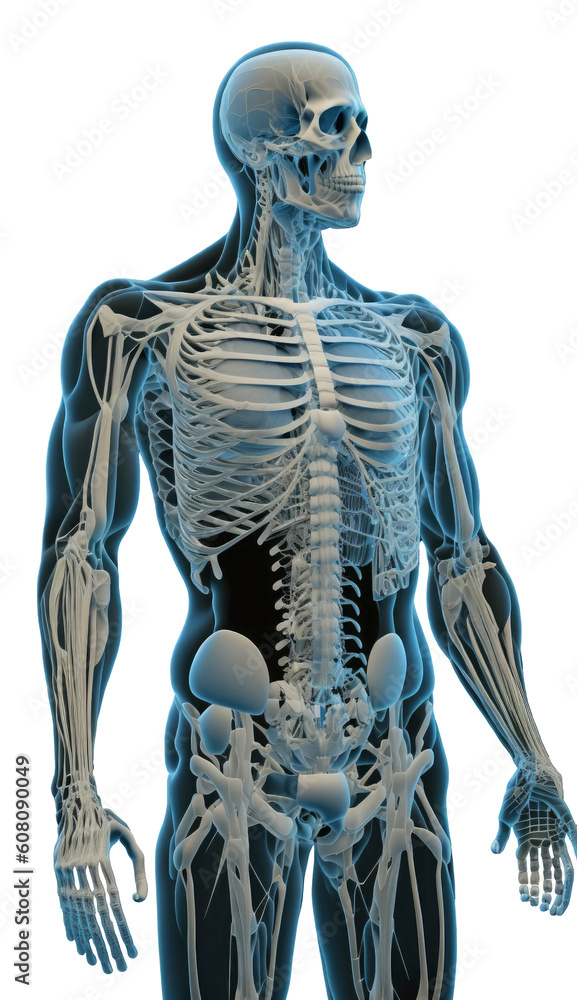 full Human body anatomy. 3d rendering, anatomical drawing, body ...