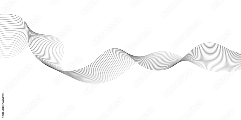Abstract wave and curved blend lines on transparent background. Design ...