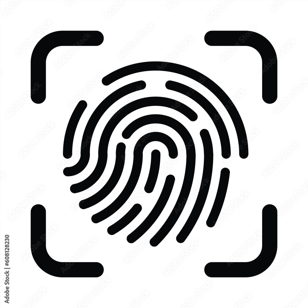 Fingerprint icon. Fingerprint identification icon for apps and websites ...