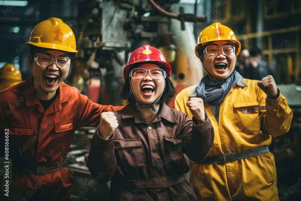Group of Team Workers of mixed races and genders enjoy working in ...