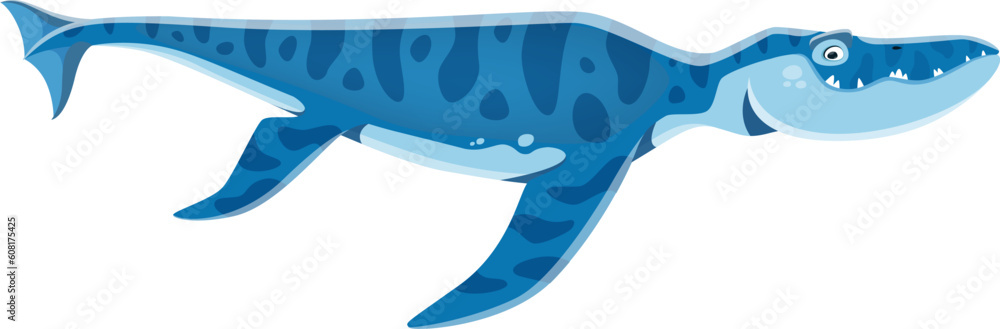 Cartoon Liopleurodon dinosaur character. Prehistoric aquatic reptile or ...