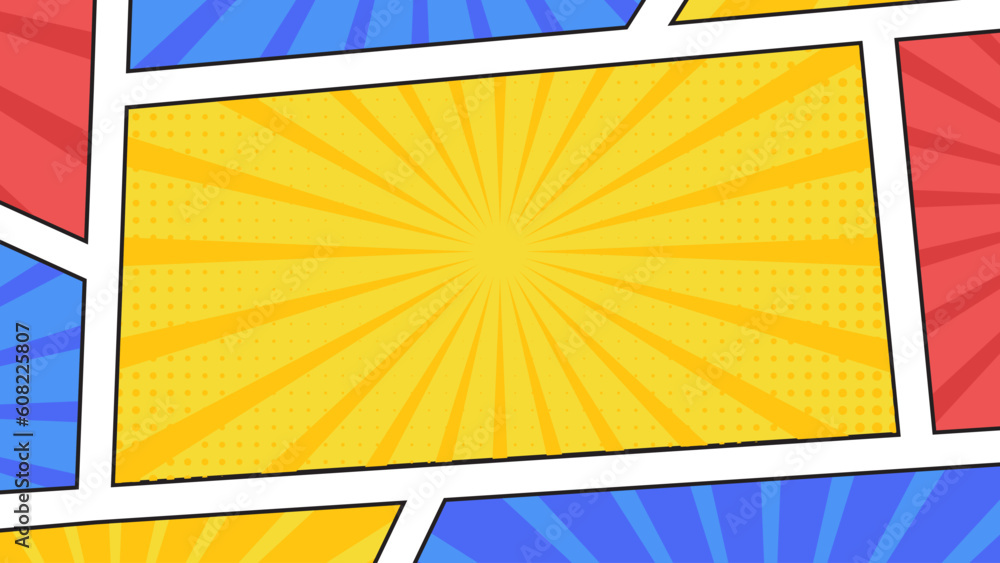 colorful comic panel background abstract vector Stock Vector | Adobe Stock