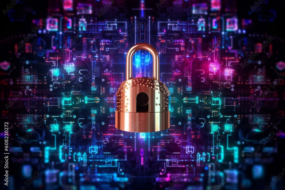 Stock-Illustration „Cybersecurity and Data Protection - An image representing cybersecurity with ...