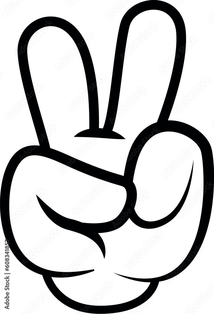 Hand Peace Sign SVG Cut File for Cricut and Silhouette, EPS Vector, PNG ...
