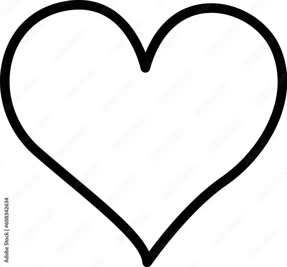 Heart Outline SVG Cut File for Cricut and Silhouette, EPS Vector, PNG ...