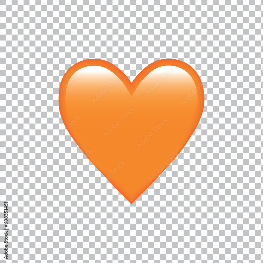 Orange heart emoji isolated on white background. Emoticons symbol ...