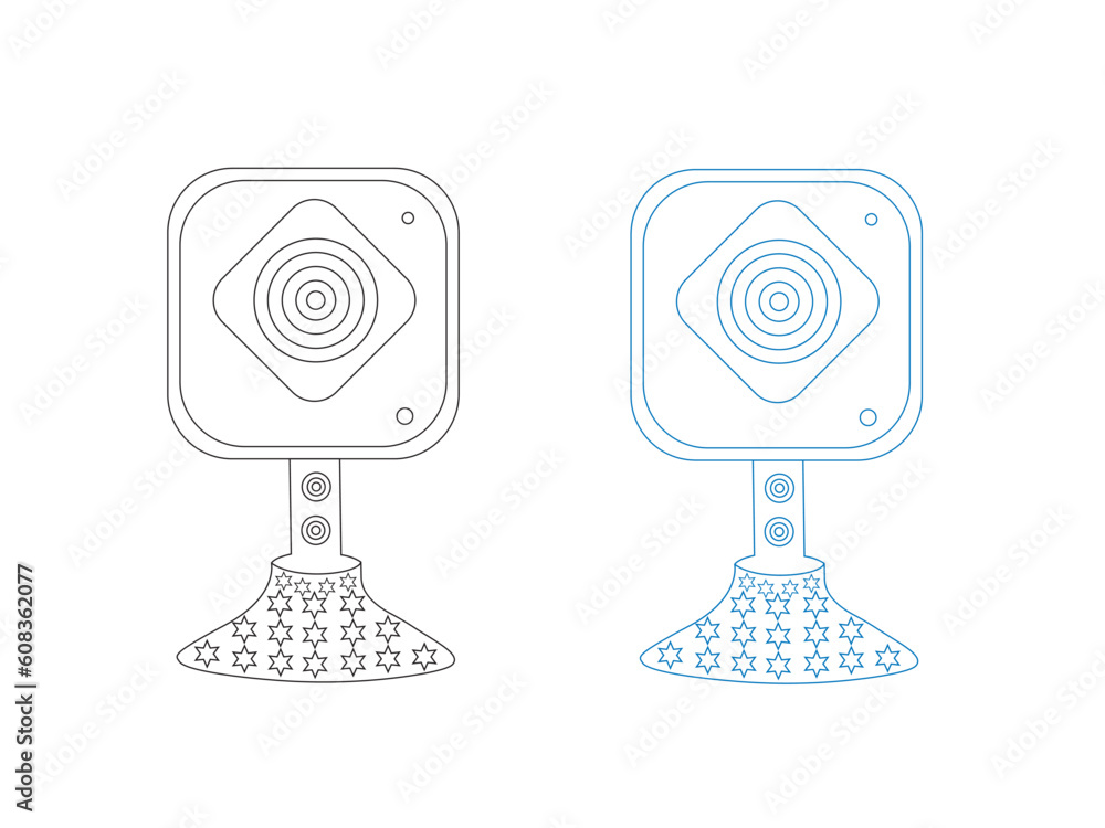 Cctv camera line icons vector image. Modern line design set. For ...