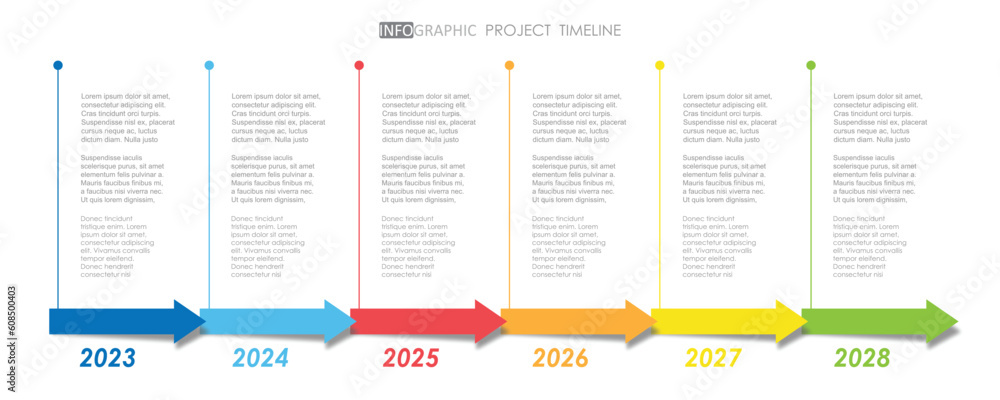 business project arrow roadmap timeline diagram Infographic roadmap ...