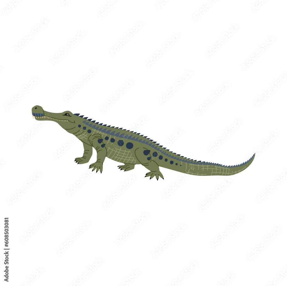 Sarcosuchus extinct genus of crocodile, green swimming dinosaur ancient ...