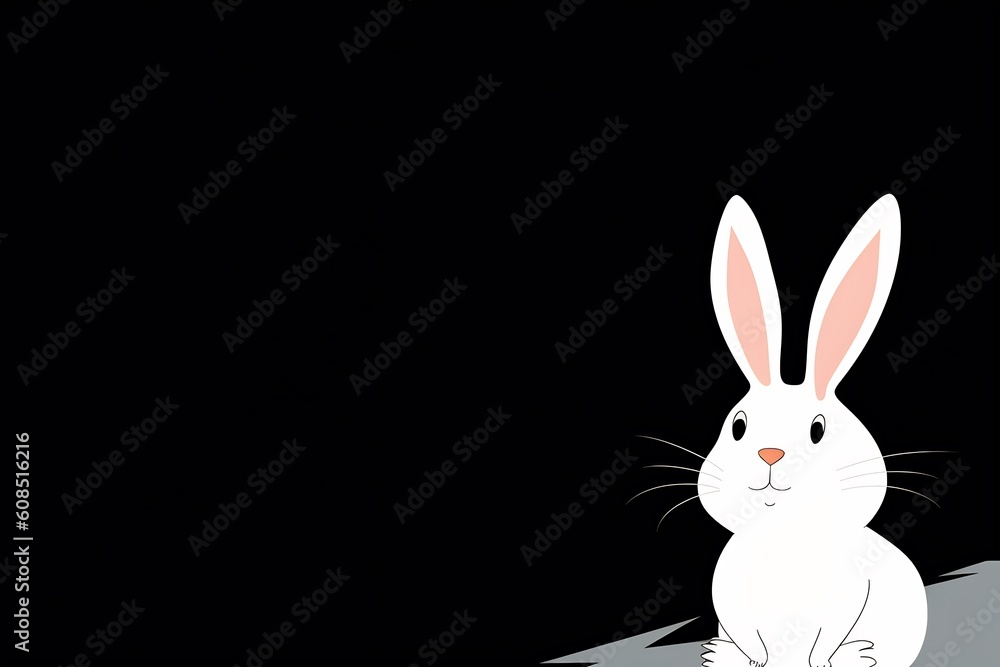 2d cartoon bunny in right corner Stock Illustration | Adobe Stock