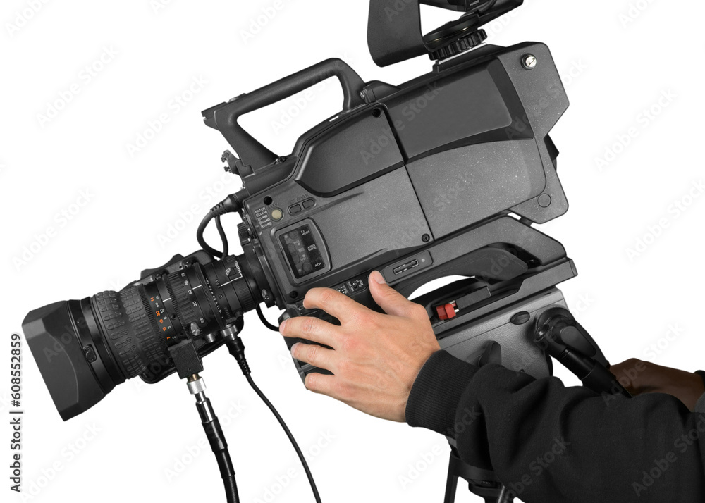 Closeup of a Camera Operator Filming Stock Photo | Adobe Stock