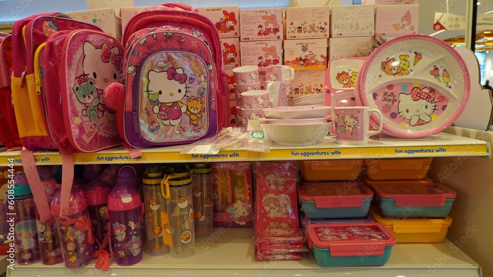 Hello Kitty merchandise on display at mall Stock Photo | Adobe Stock