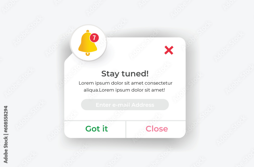 Vetor Reminder notification popup design template do Stock | Adobe Stock Vetor Reminder notification popup design template do Stock | Adobe Stock