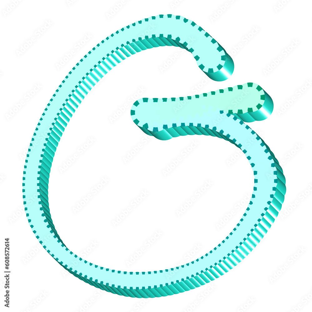 Alphabet letter G green color 3D shape handwriting font style graphic ...