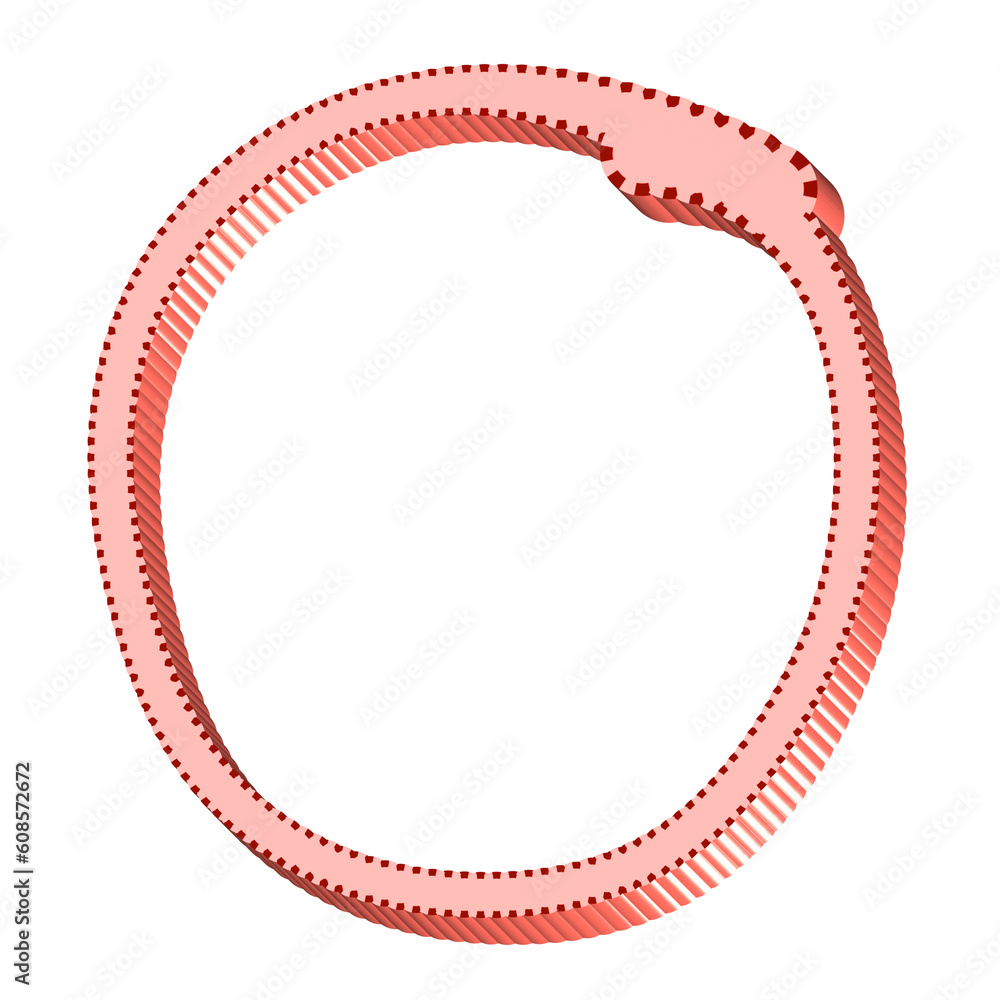 Alphabet letter O red color 3D shape handwriting font style graphic ...