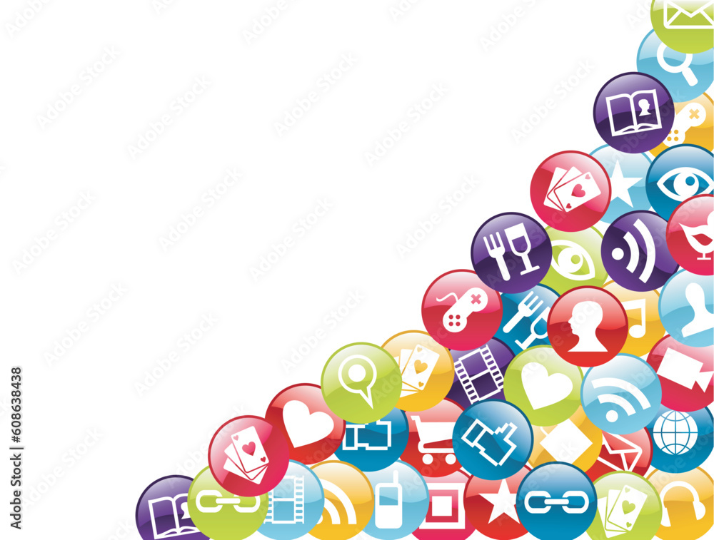 Smartphone app icon set isolated over white background. Vector file ...