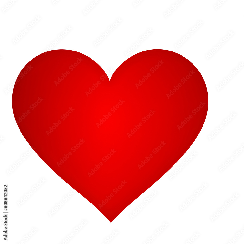 Red heart isolated on transparent background Stock Illustration | Adobe ...